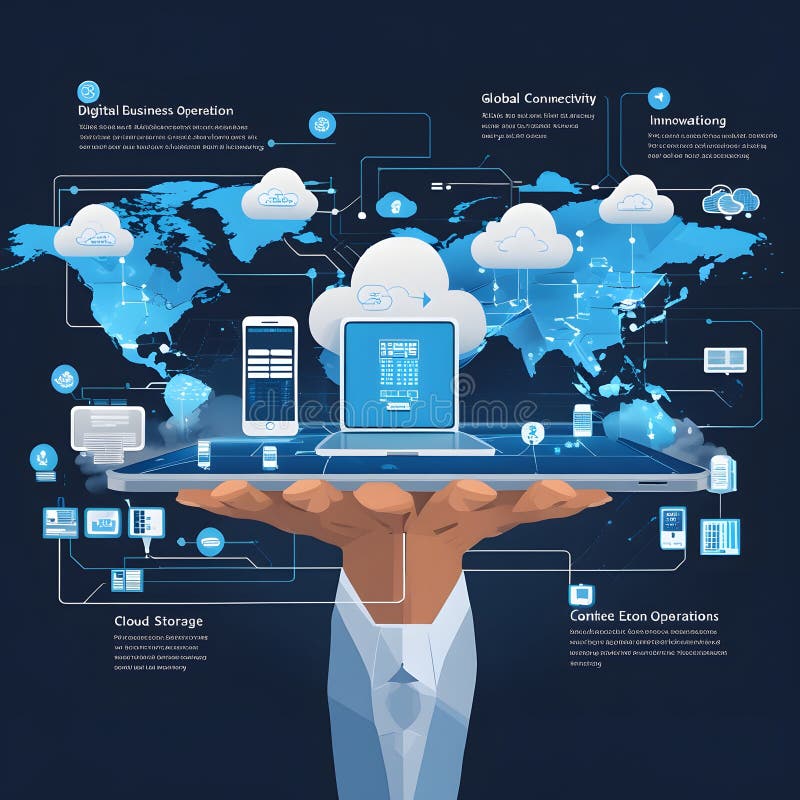 Modern Cloud Computing and Network Server Infrastructure Concept Illustration Stock Illustration ...