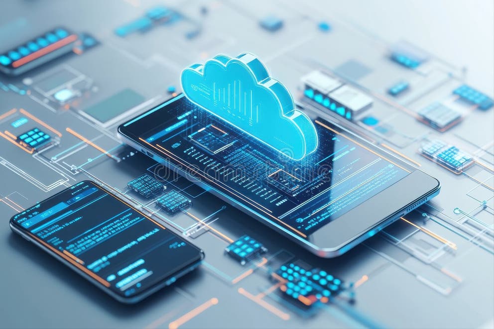 Modern Cloud Computing Revolution Innovations in Mobile Technology and Digital Ecosystem Stock ...