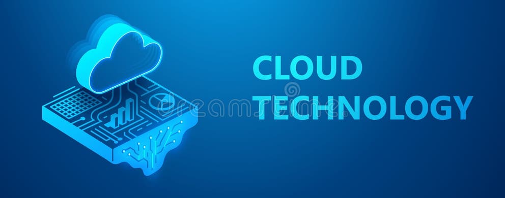 Modern Cloud Computing Technology with Data Processing and Network Infrastructure Stock Vector ...