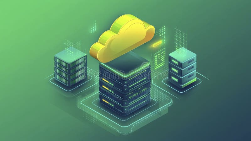 Modern Cloud Data Storage System Illustration Stock Illustration ...