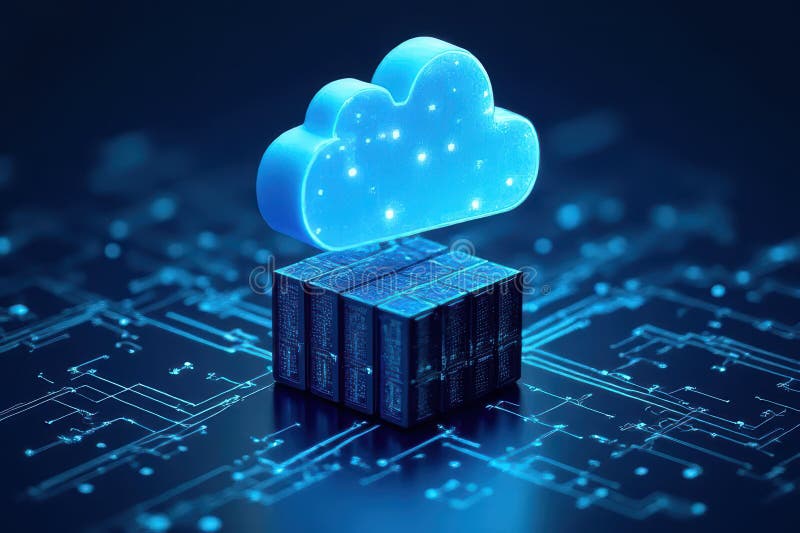 Modern Cloud Exchange Server Infrastructure Stock Illustration ...