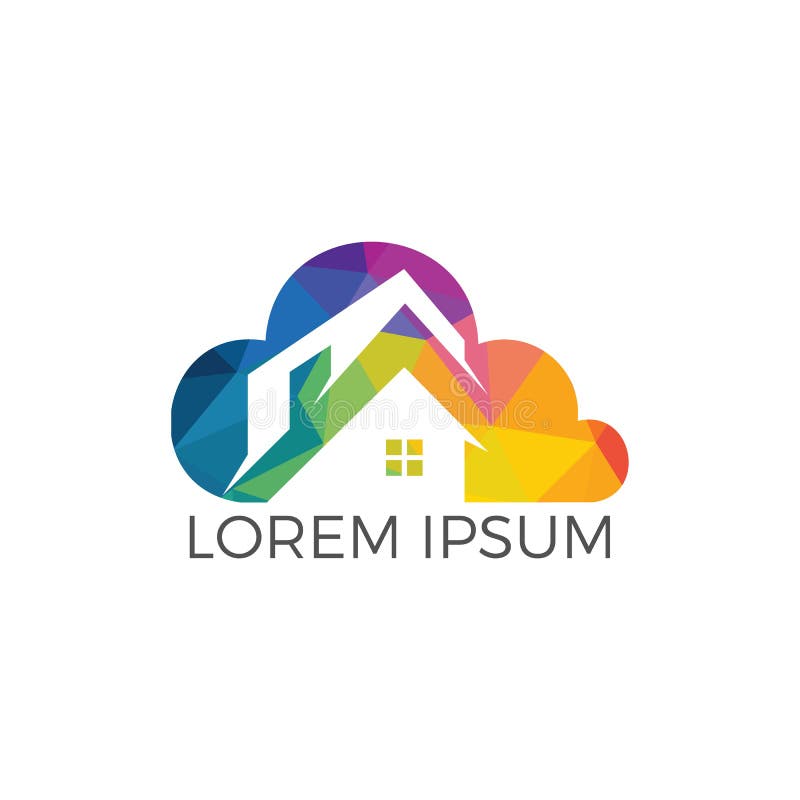 Modern Cloud Home Vector Icon Logo Design. Stock Vector - Illustration ...