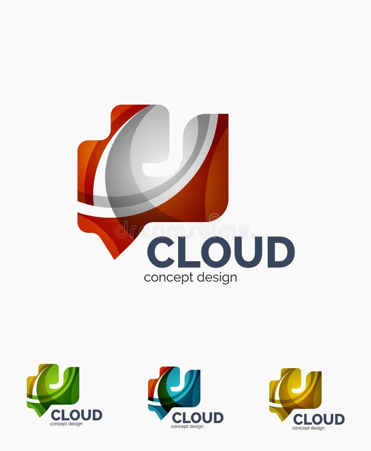 Modern cloud logo set stock vector. Illustration of shape - 48950950