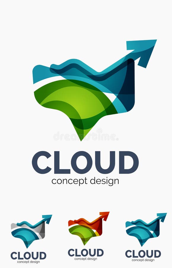 Modern cloud logo set stock vector. Illustration of abstract - 48951251