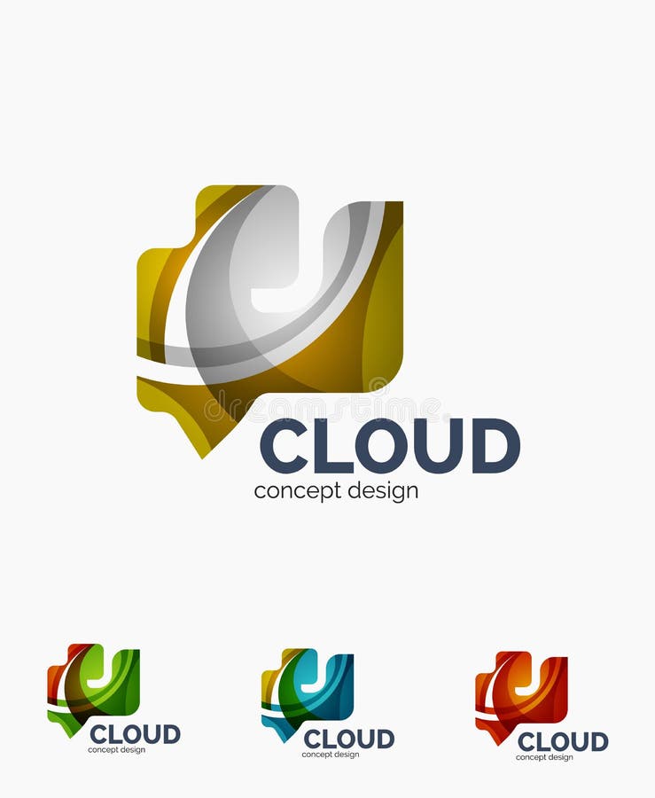 Modern cloud logo set stock vector. Illustration of green - 49643074