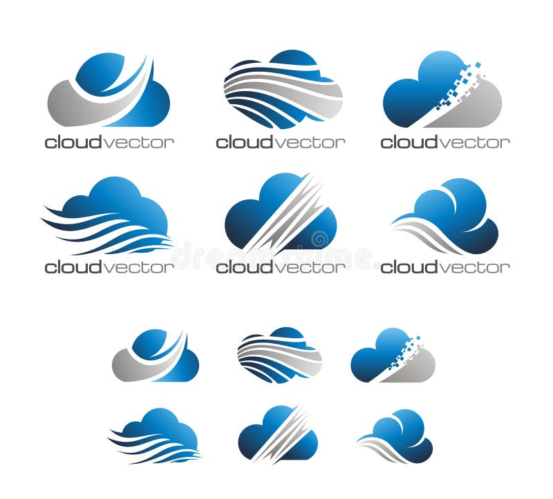 MODERN CLOUD LOGO VECTOR stock illustration. Illustration of aqua ...