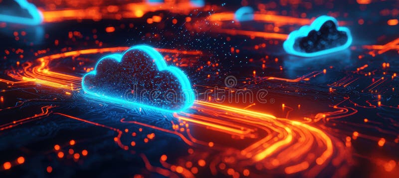 Modern Cloud Network Design Highlighting Security Measures and Complex ...