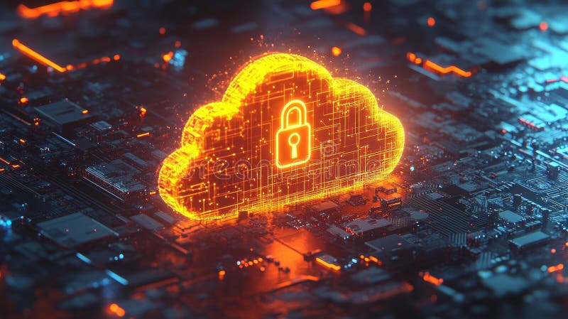 A Modern Cloud Security Idea Depicted by a Radiant Cloud Icon ...