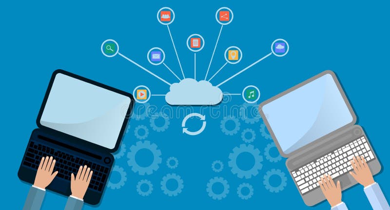 Modern Cloud Services and Cloud Computing Elements Concept. Stock ...