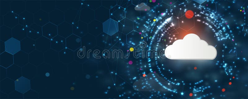 Modern Cloud Technology. Integrated Digital Web Concept Background ...