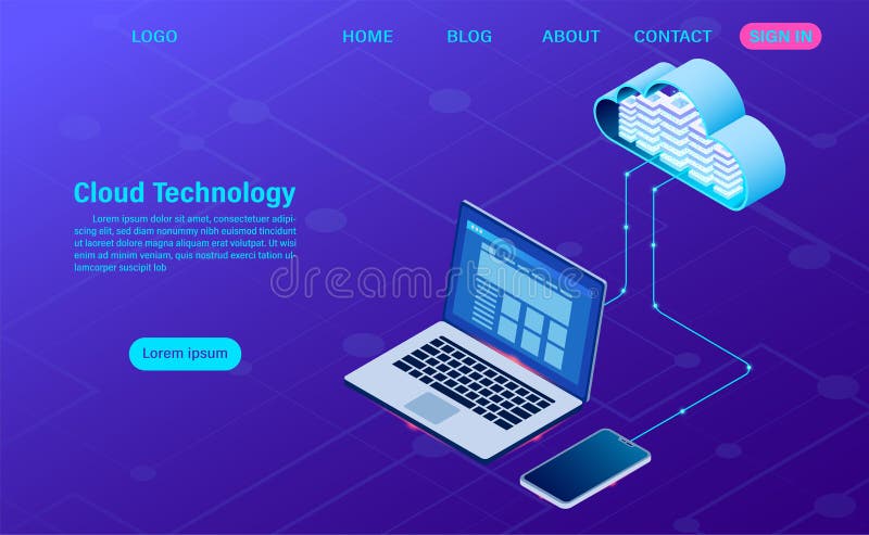 Modern Cloud Technology and Networking Concept Stock Vector - Illustration of digital, flat ...