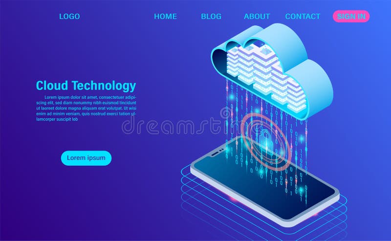 Modern Cloud Technology and Networking Concept Stock Vector - Illustration of connection, design ...