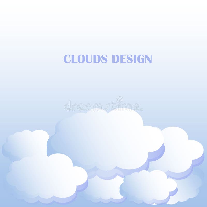 Modern Clouds Design Background, Blue Gradient Clouds on Blue Sky Stock ...