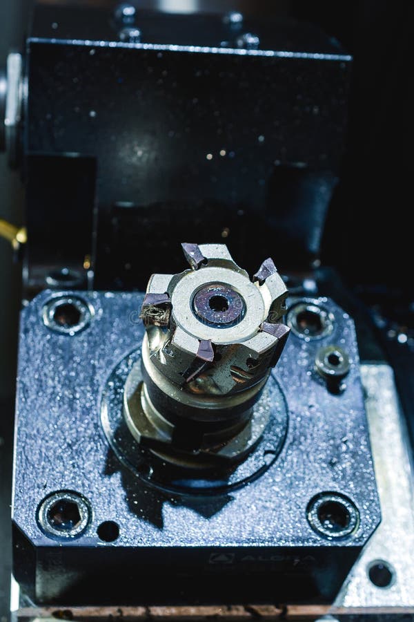 Modern CNC Machine Tool, Face Milling Cutter Close-up. Stock Photo ...