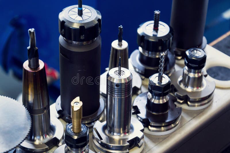 Modern CNC Milling Machine Cutters, Industry 4.0 Concept Stock Photo ...