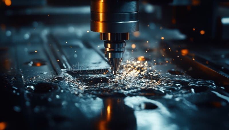 Modern CNC Milling Machine Cutting Metal with Precision Technology in a ...