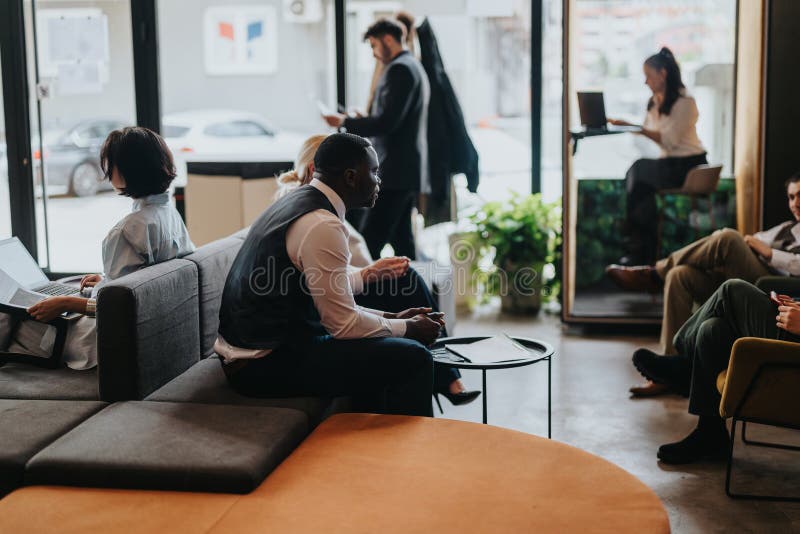 Modern Co Working Space with Diverse People Engaged in Work and ...