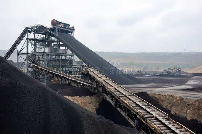 Modern Coal Mine, with Conveyor Belts and Mining Equipment, in Full ...