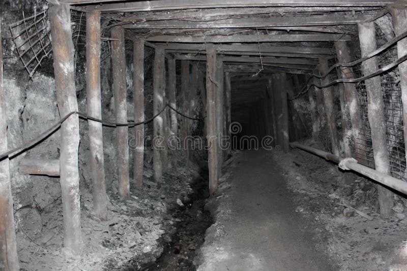 Modern Coal Mine Underground Stock Image - Image of black, coalmine ...