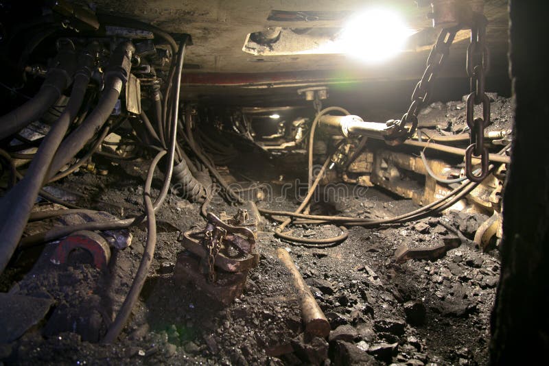 Modern Coal Mine Underground Stock Photo - Image of iron, light: 67802254