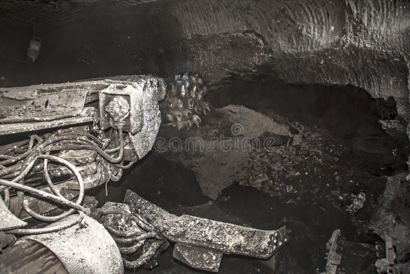 Modern Coal Mine Underground Stock Image - Image of black, coalmine ...