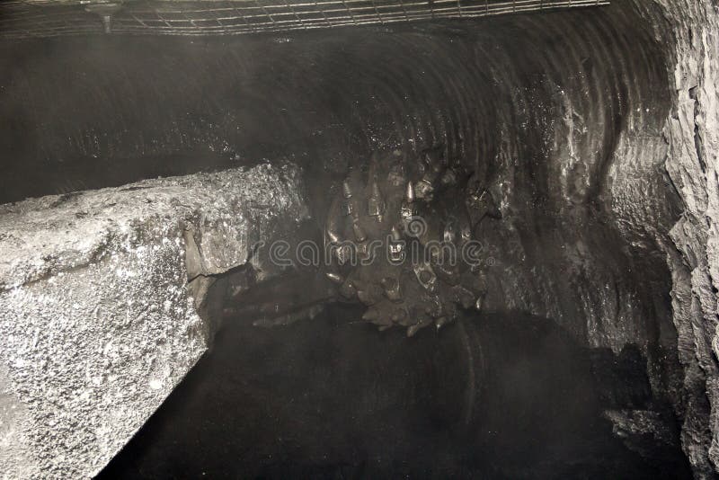 Modern Coal Mine Underground Stock Image - Image of black, coalmine ...