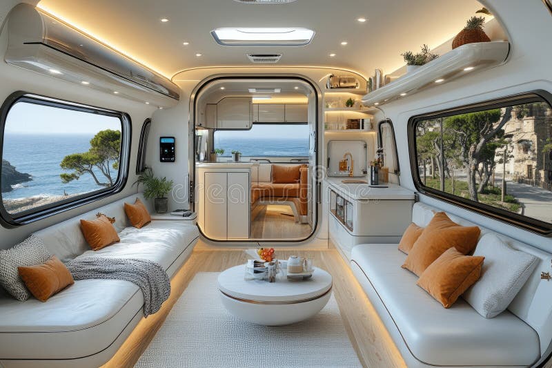 Luxury Coastal Campervan Interior Design: Modern Minimalist Living ...