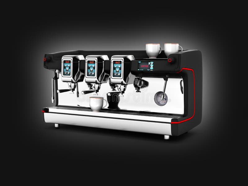 Modern Coffee Machine on Black Gradient Background 3d Stock ...