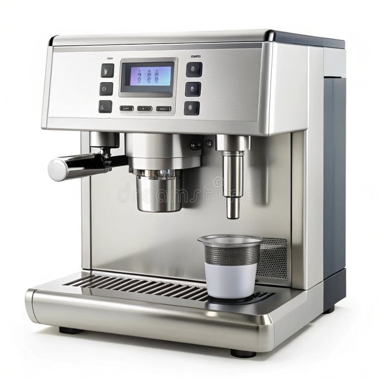 Modern Coffee Machine with Digital Display Stock Illustration ...