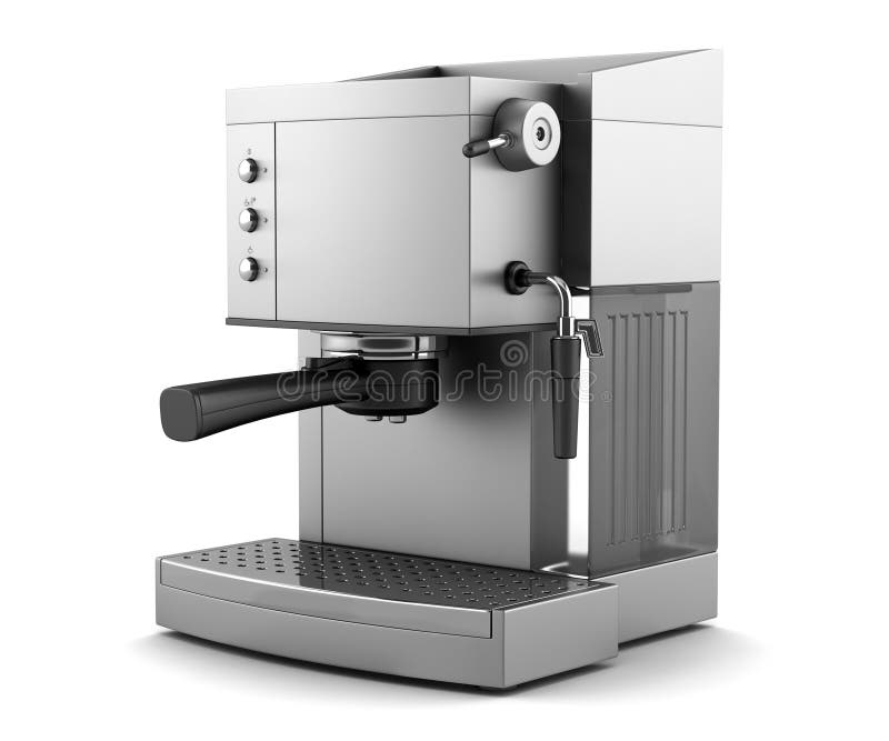 Modern Coffee Machine Isolated on White Background Stock Illustration ...
