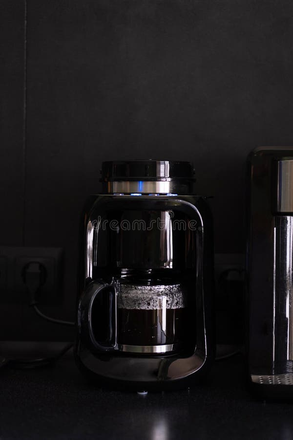 Modern Coffee Machine Making Coffee in the Morning Stock Photo - Image ...