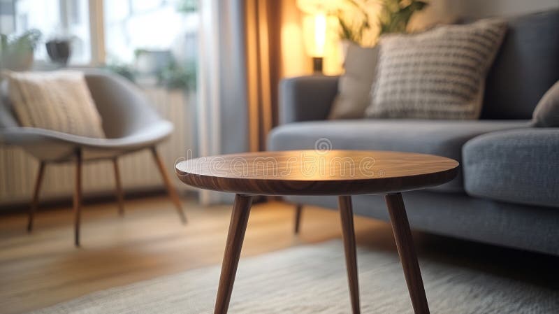 Modern Coffee Table in a Cozy, Stylish Living Room. Stock Image - Image ...