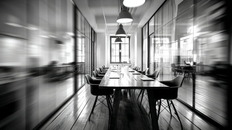 Modern Collaborative Meeting Space with Blurred Atmosphere and Elegant ...