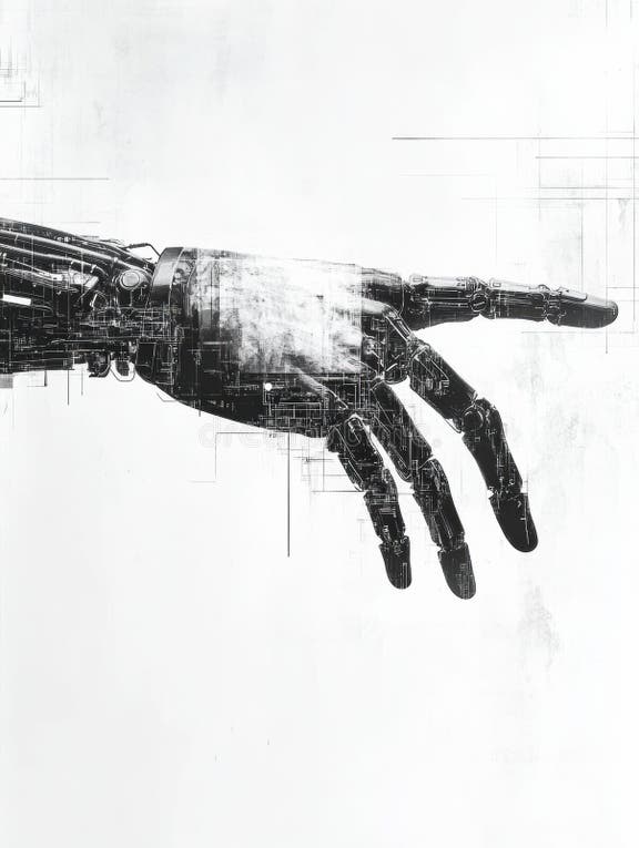 Modern Collage Depicting the Conflict between Human Touch and ...