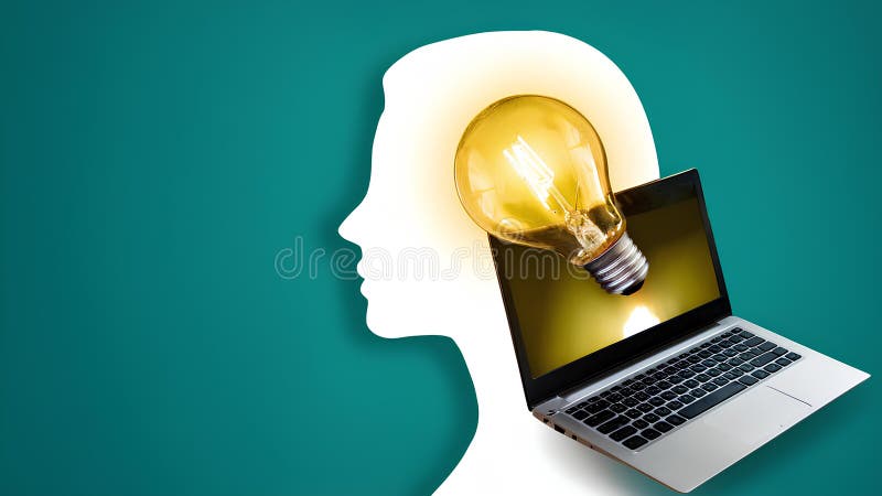 This Modern Collage Features a Man with a Light Bulb for a Head ...