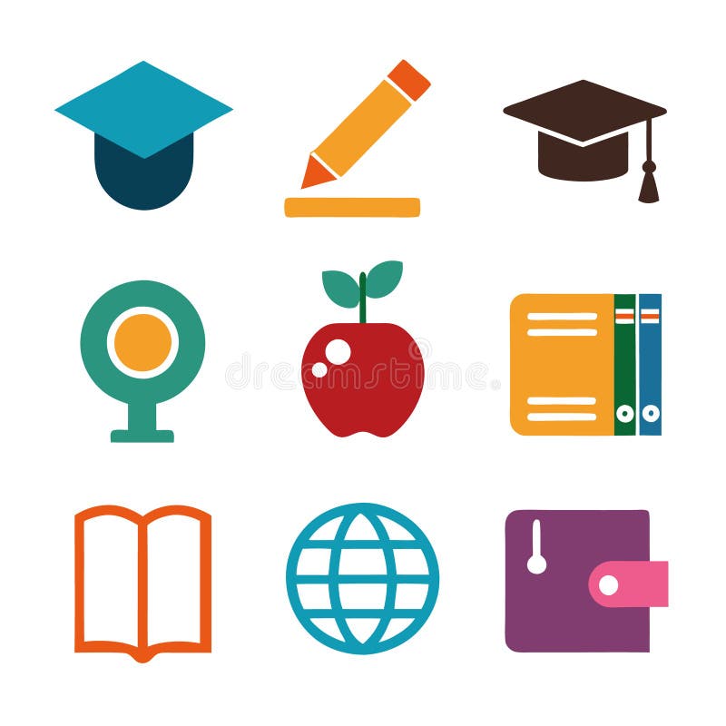 Modern Collection Set of Educational Symbols Suitable for Schools and ...