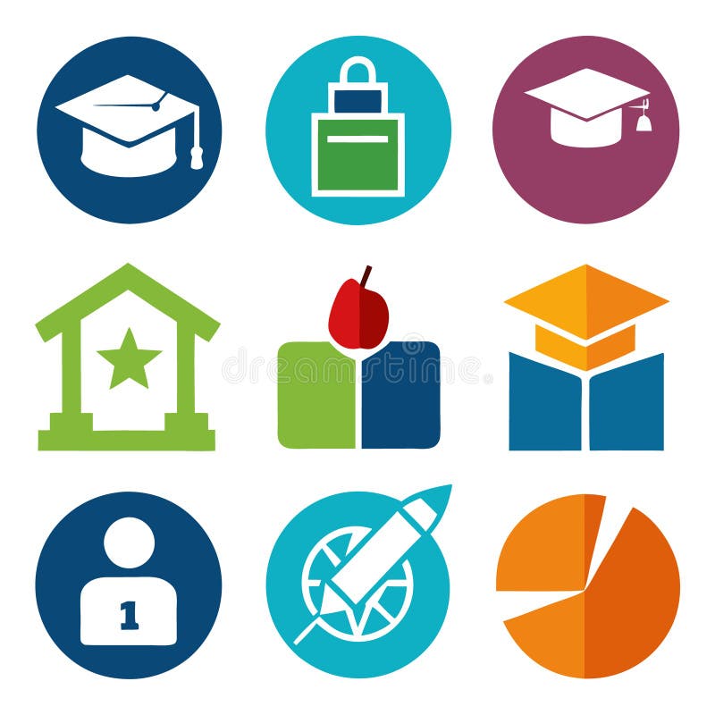 Modern Collection Set of Educational Symbols Suitable for Schools and ...