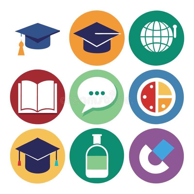 Modern Collection Set of Educational Symbols Suitable for Schools and ...