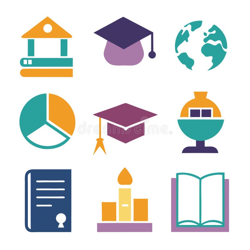 Modern Collection Set of Educational Symbols Suitable for Schools and ...