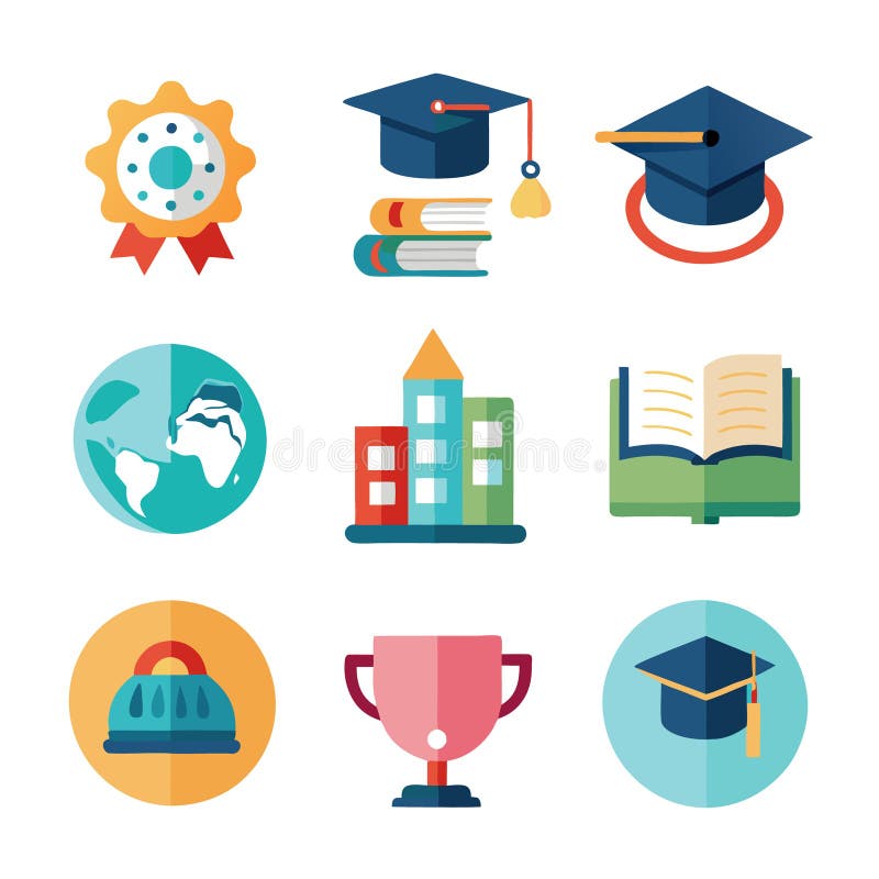 Modern Collection Set of Educational Symbols Suitable for Schools and ...