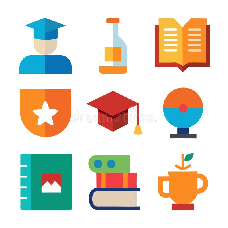 Modern Collection Set of Educational Symbols Suitable for Schools and ...