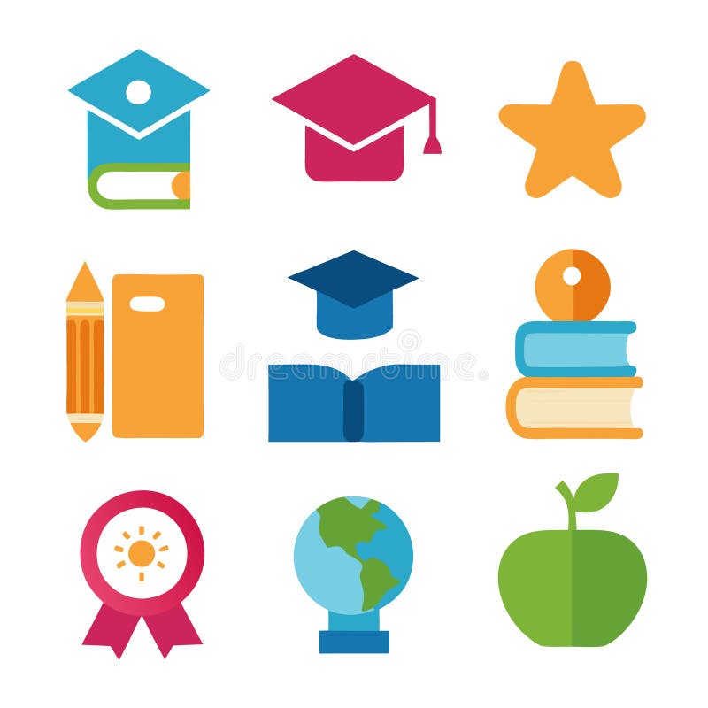 Modern Collection Set of Educational Symbols Suitable for Schools and ...