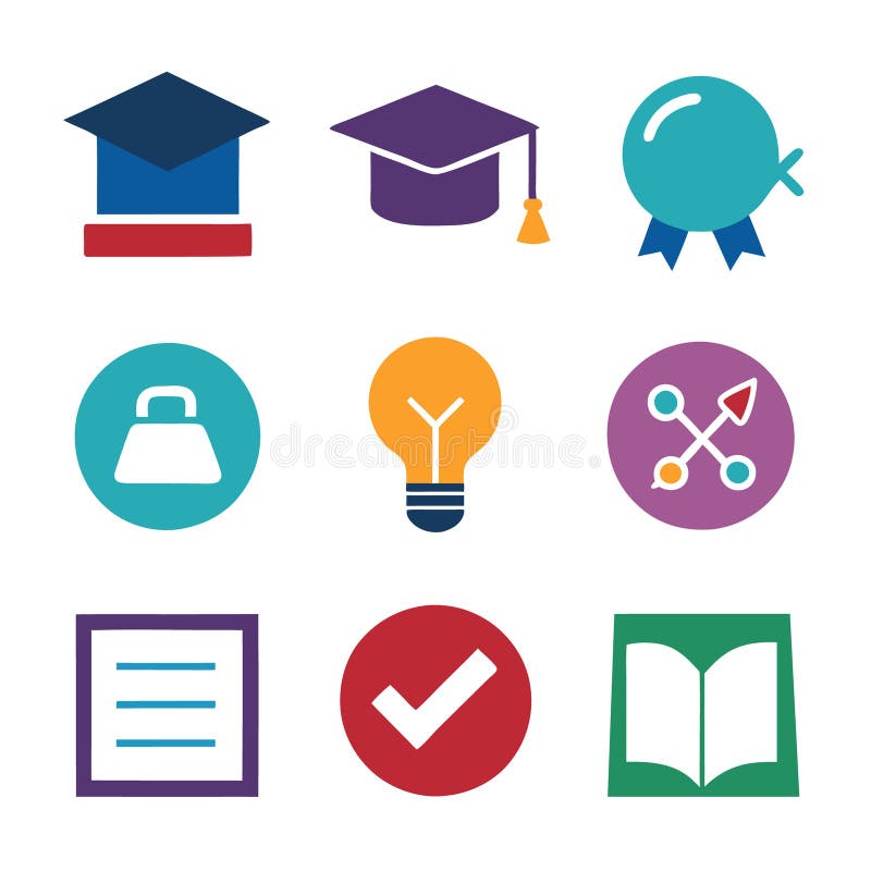 Modern Collection Set of Educational Symbols Suitable for Schools and ...