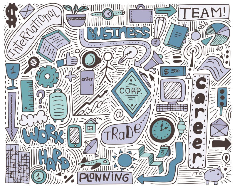 Modern Color Doodle Poster for Business. Stock Vector - Illustration of ...