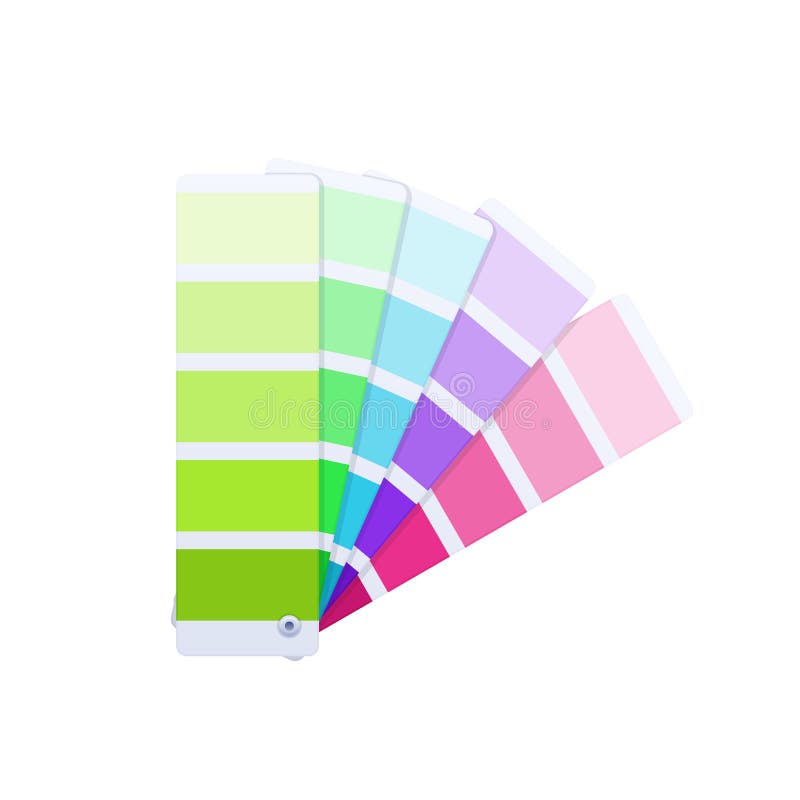 Modern Color Guide with Palette of Paint Samples, Creative Work. Stock ...
