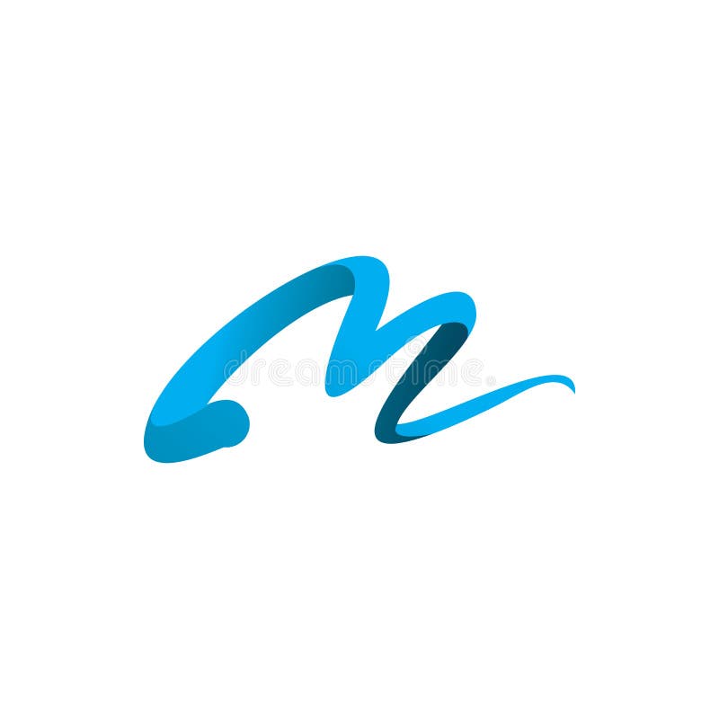 Blue Color Shape Initial Letter M Logo Design Stock Illustration ...