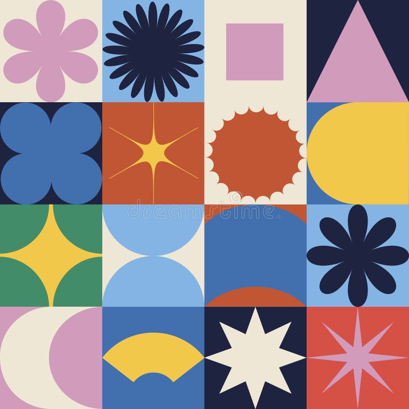 Modern Colored Grid Background Stock Illustration - Illustration of ...