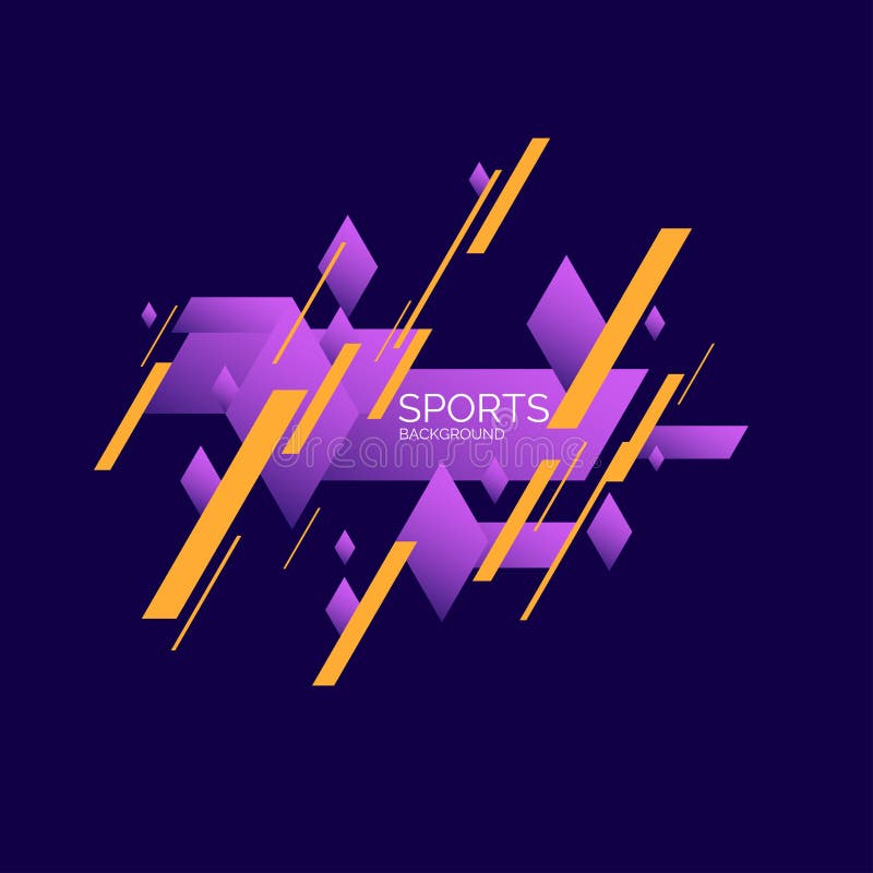 Abstract Geometric Background. Neon Sports Poster with the Geometric ...