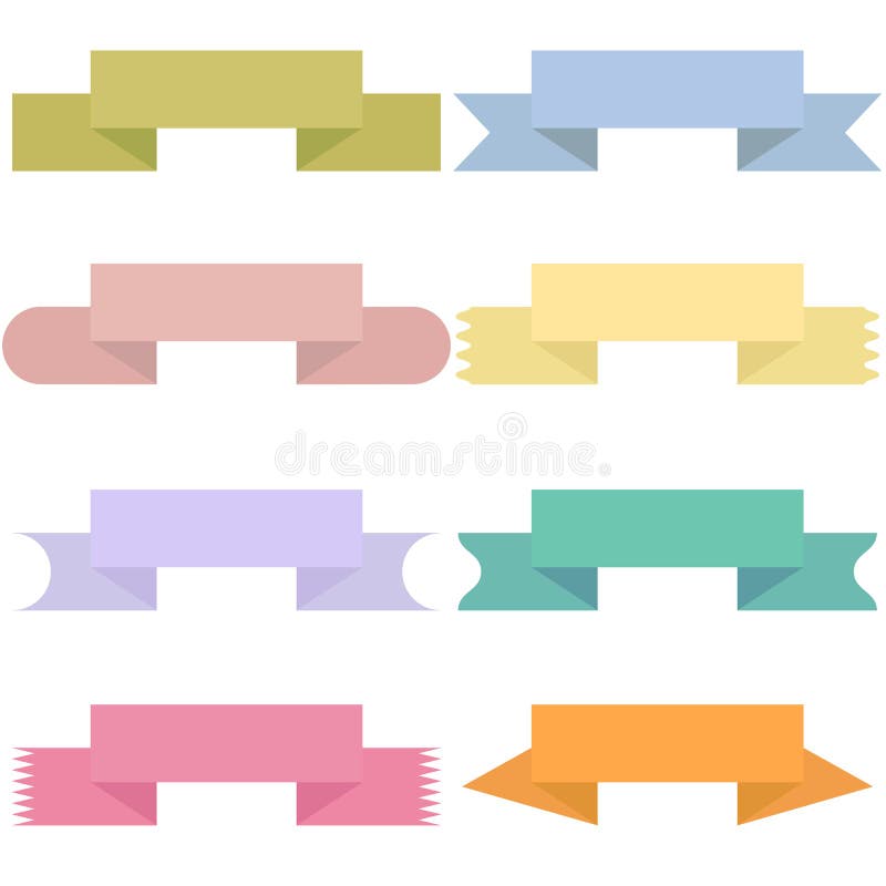 Modern Colored Ribbons and Banners for Your Text Stock Vector ...