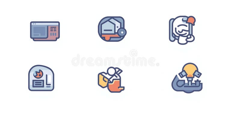 Modern Colorful App Icons Set Design Elements User Interface Ui Ux Web Flat Style Clean Vector